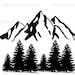 Mountain View Svg, Mountain View With Trees Svg, Snowy Mountains Svg ...