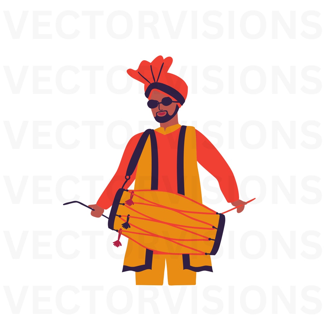 Dhol Clipart, Dhol Guy Clipart, Desi Wedding Clipart, Bhangra Clipart ...