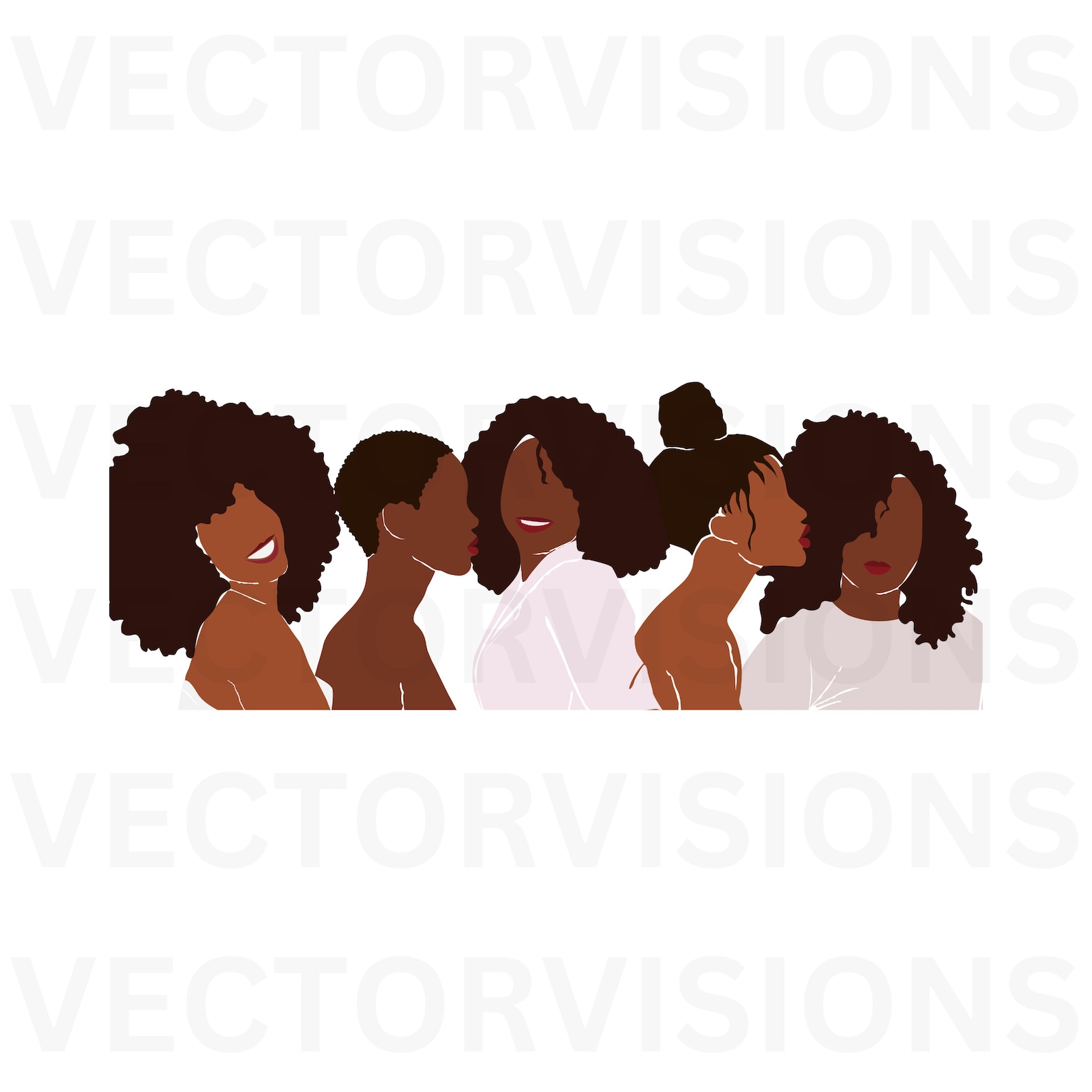 Melanin Girls Clipart, Friends Clipart, Melanin Friends Clipart ...