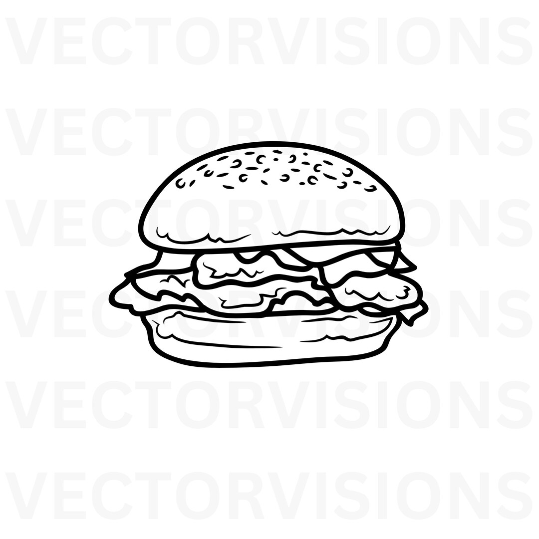 Burger Svg, Burger Silhouette, Burger Picture, Burger, Food Svg, Vector ...