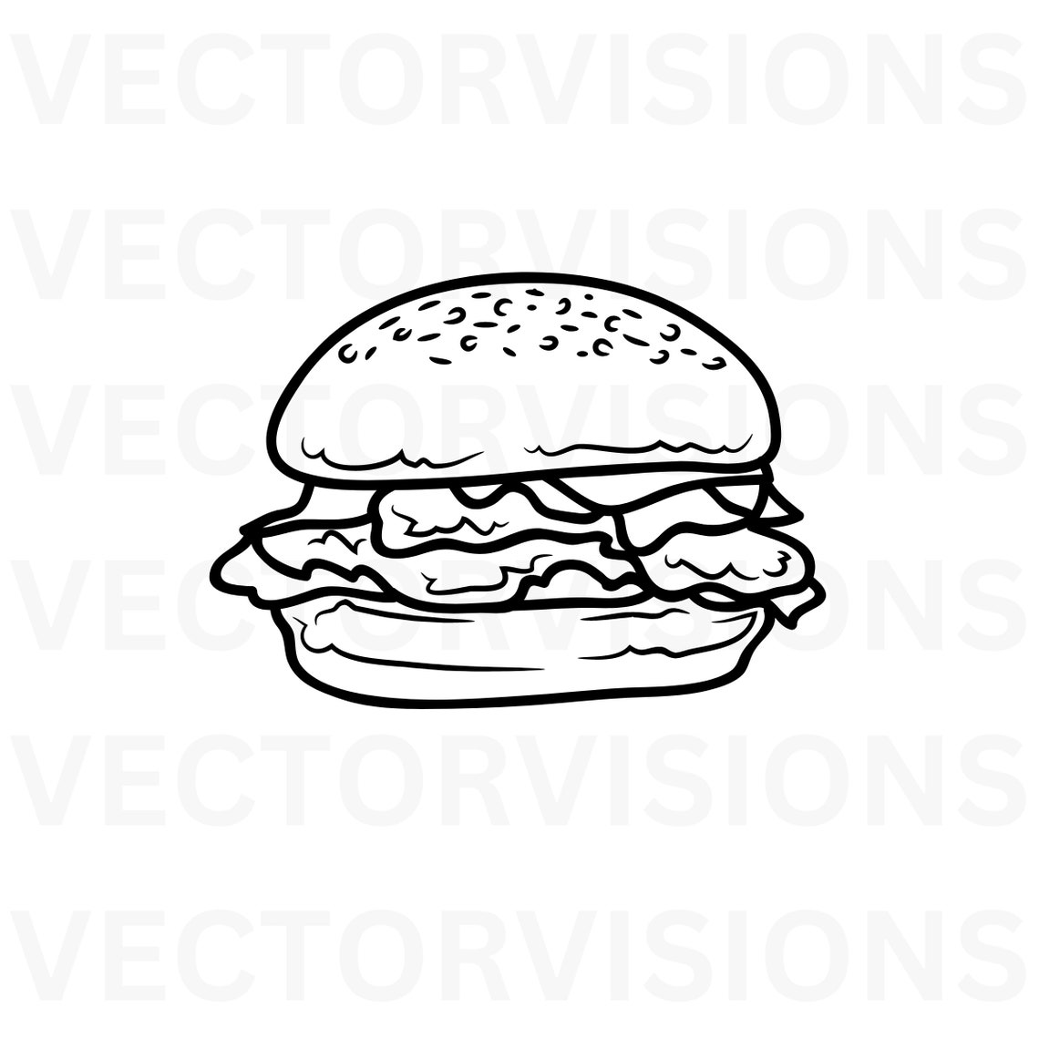 Burger Svg, Burger Silhouette, Burger Picture, Burger, Food Svg, Vector ...