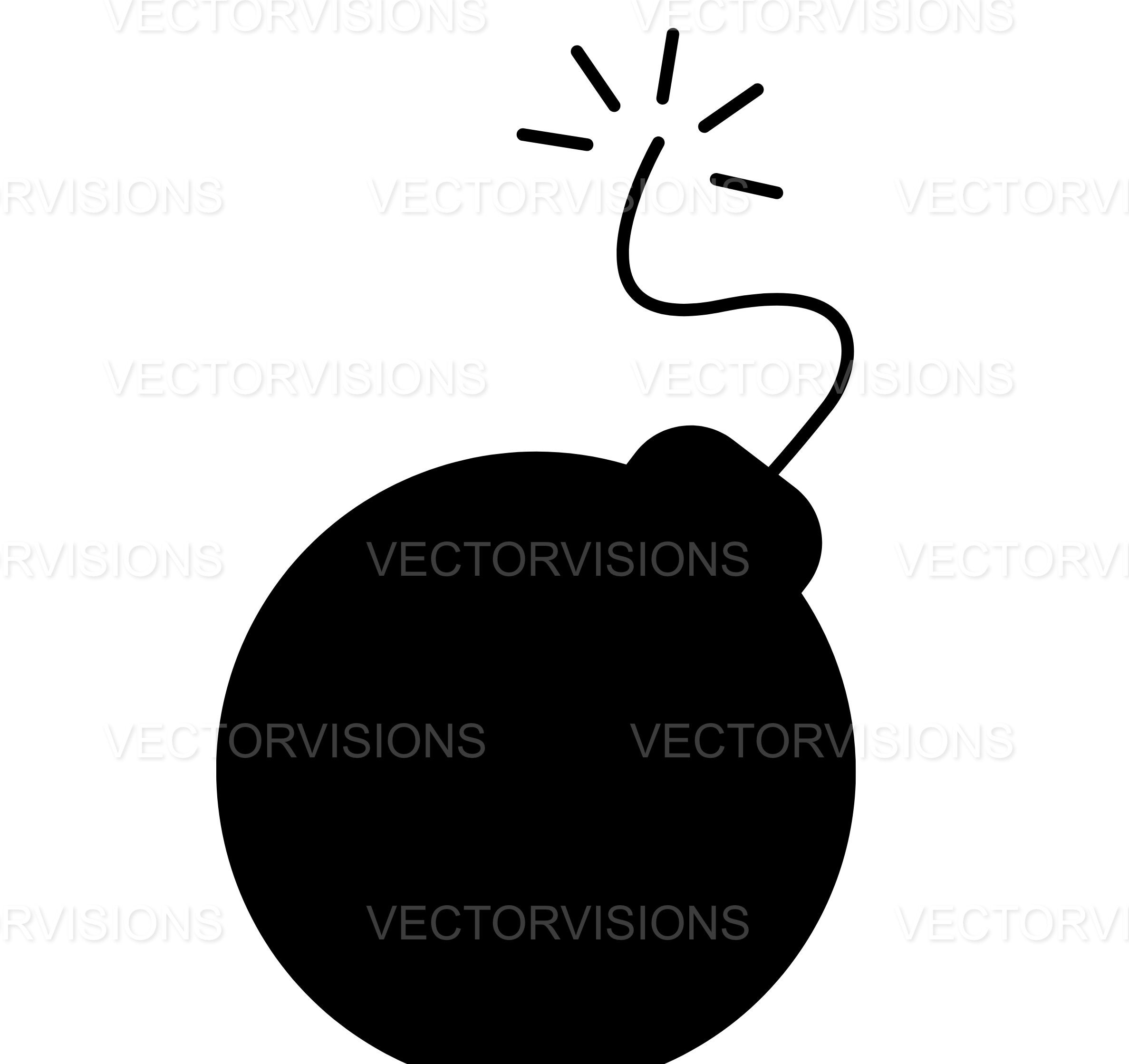 Bomb Svg, Explosive Bomb Svg, Bomb Silhouette, Vector Cut File for ...