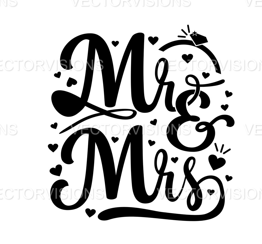 Mr & Misses Svg, Wedding Svg, Bride Svg, Vector Cut File for Cricut ...