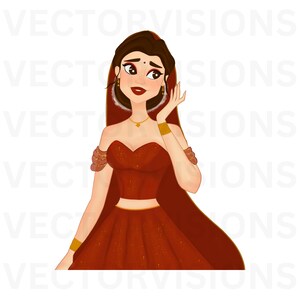 Cartoon Bride, Cartoon Bride Clipart, Indian Bride, Desi Bride, Indian ...
