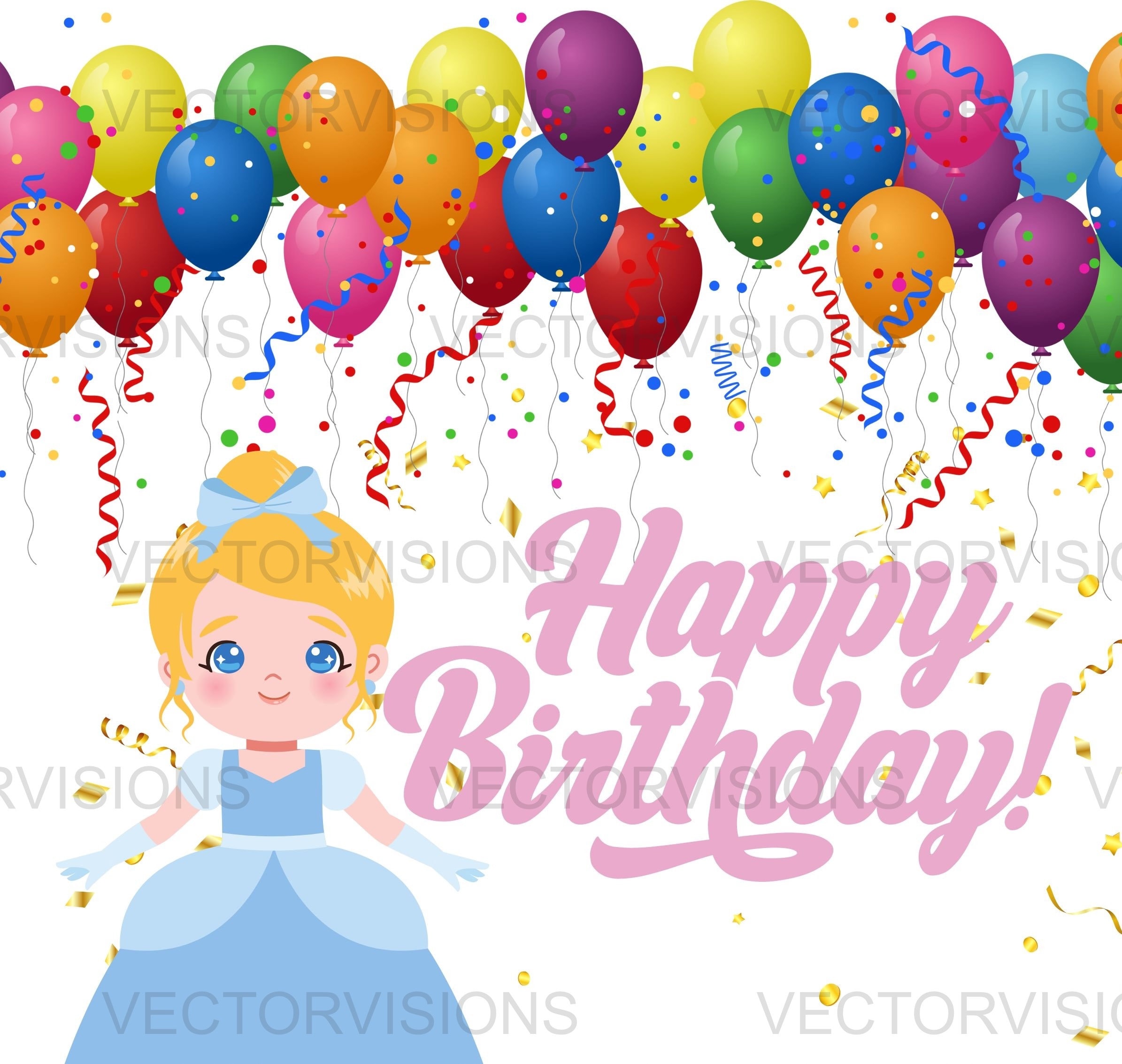 Princess Theme Clipart, Princess Birthday Theme Clipart, Princess ...
