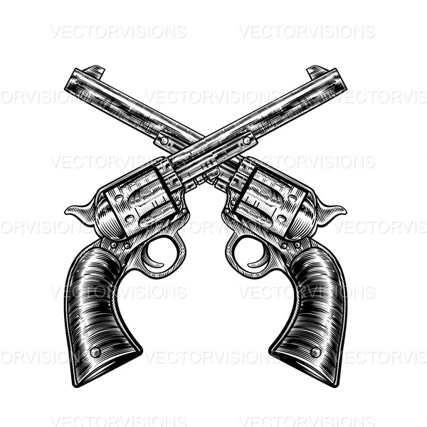 Crossed Revolver Svg - Etsy