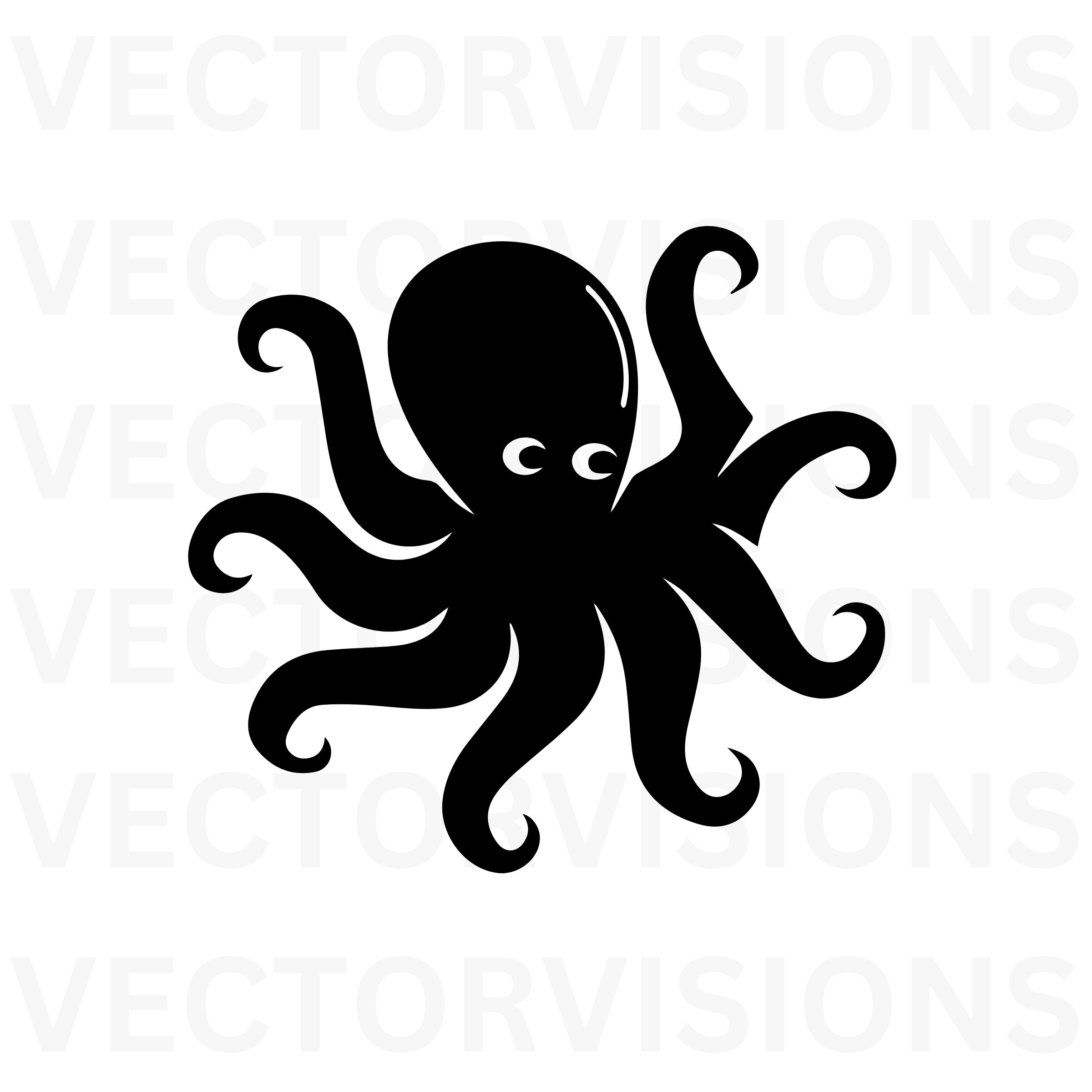 Octopus Svg, Octopus Cricut, Octopus Silhouette, Octopus Print Svg ...
