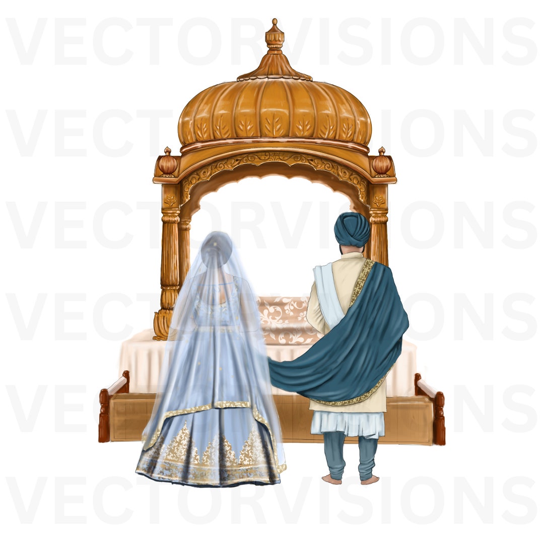 Punjabi Couple Clipart, Punjabi Wedding Clipart, Punjabi Wedding ...