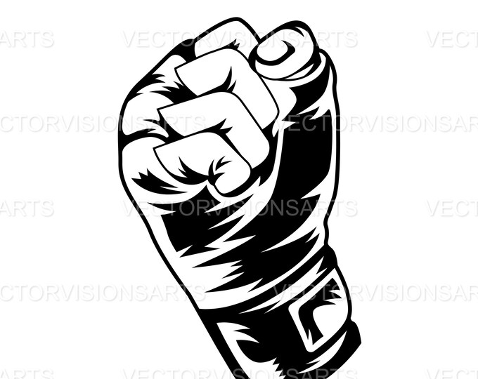 Human Fist Svg, Punch Svg, Hand Knuckles Svg. Vector Cut File for ...