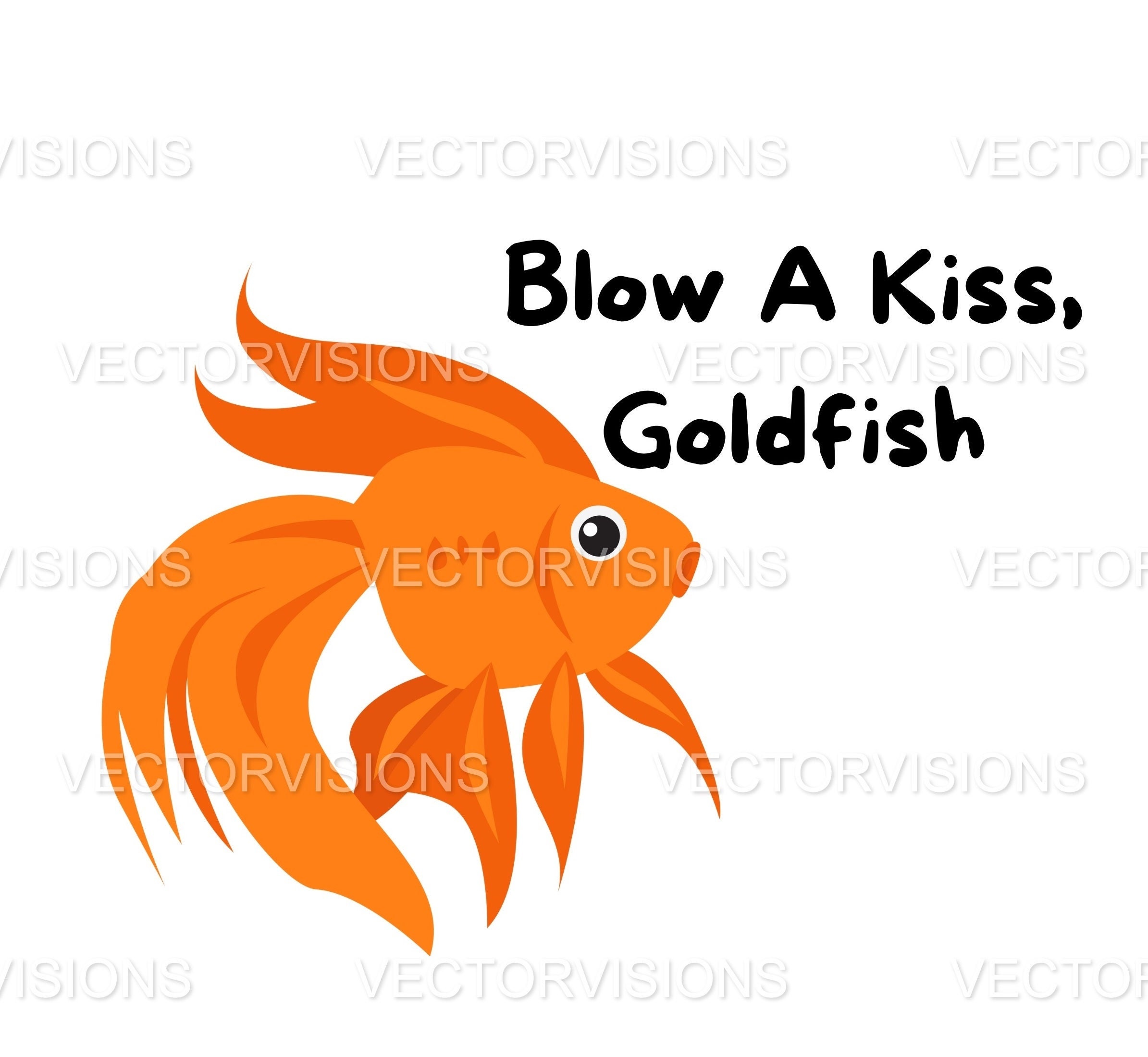 Blow A Kiss Goldfish SVG, Goldfish Svg, Learning Svg, Kids Svg,animal ...