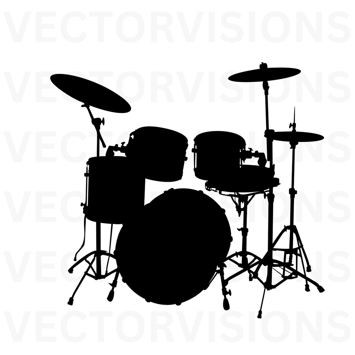 Drums Svg, Drum Set Svg, Drums Silhouette, Music Svg, Music, Instrument ...