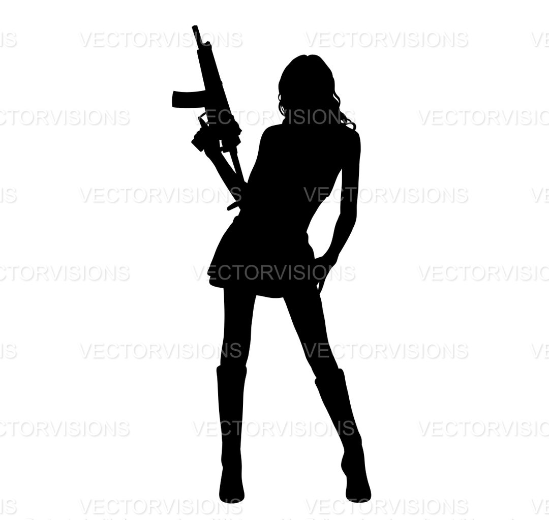 Girl With Gun Svg, Gun Svg, Vector Cut File for Cricut,cricut ...