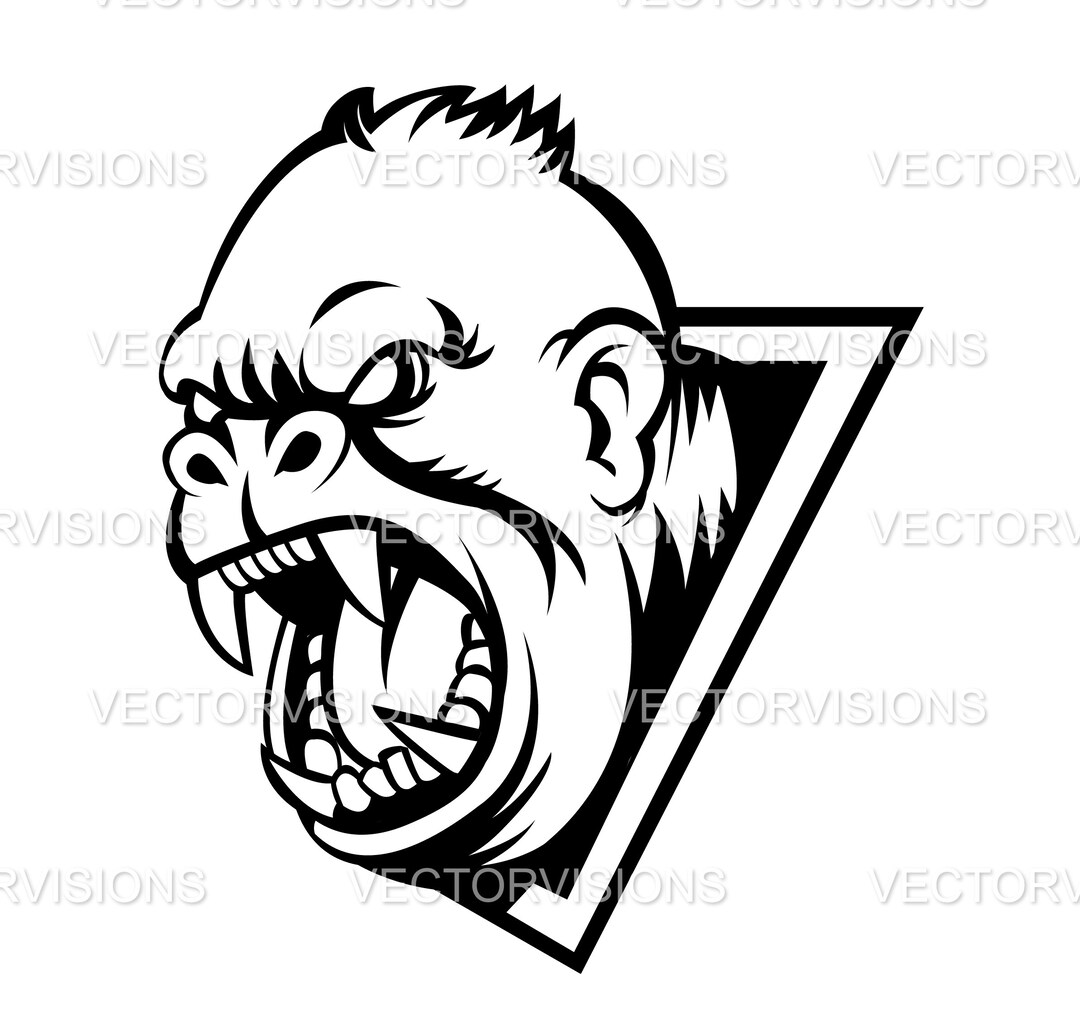Wild Gorilla Svg, Gorilla Svg, Wild Svg, Vector Cut File for Cricut ...