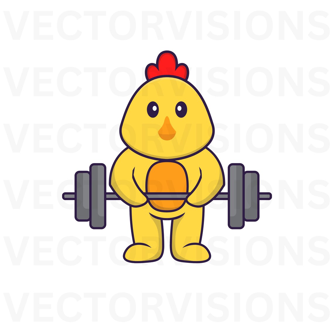 Muscular Chick Clipart, Muscle Chicken Clipart, Animal Lifting Clipart ...