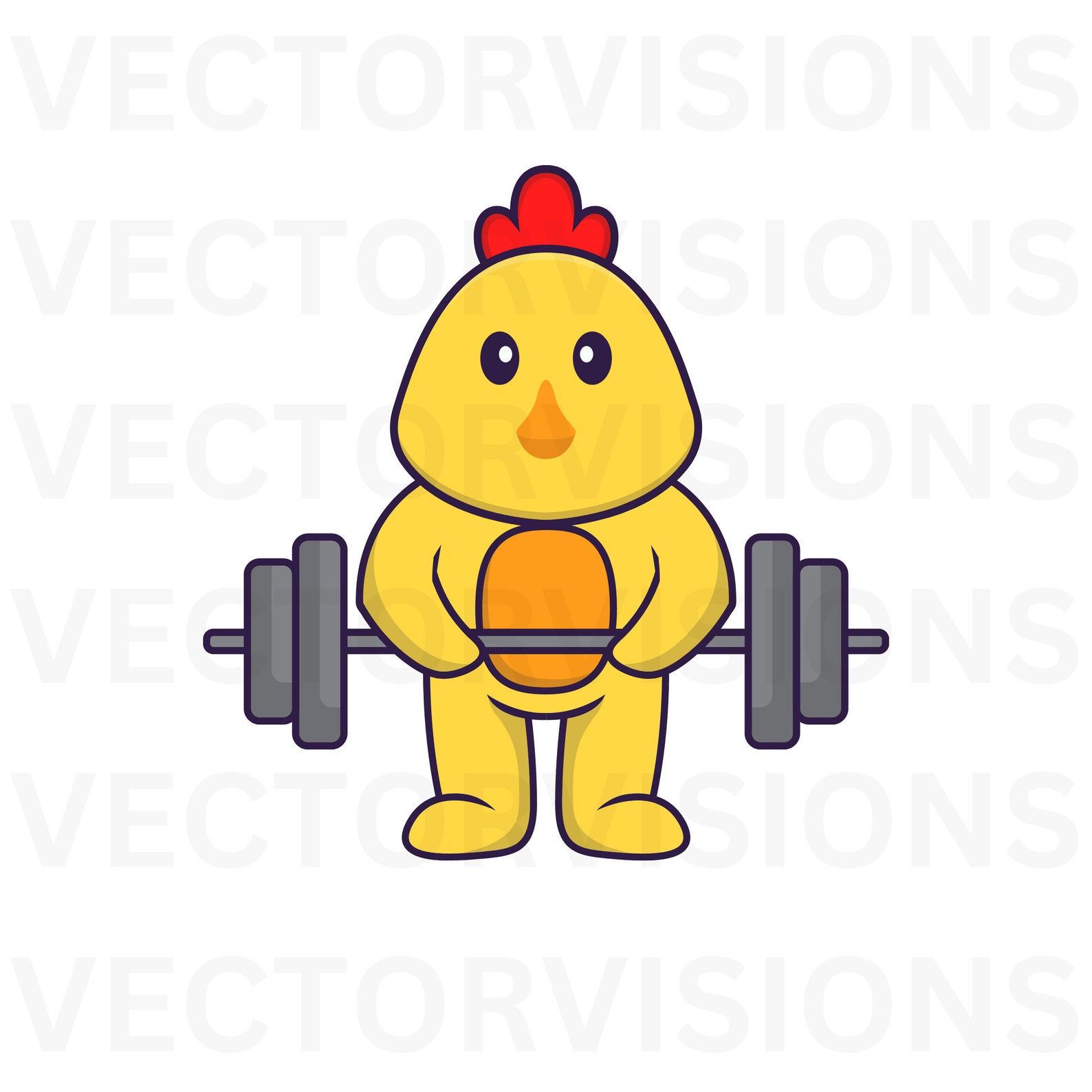 Muscular Chick Clipart, Muscle Chicken Clipart, Animal Lifting Clipart ...