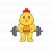 Muscular Chick Clipart, Muscle Chicken Clipart, Animal Lifting Clipart ...
