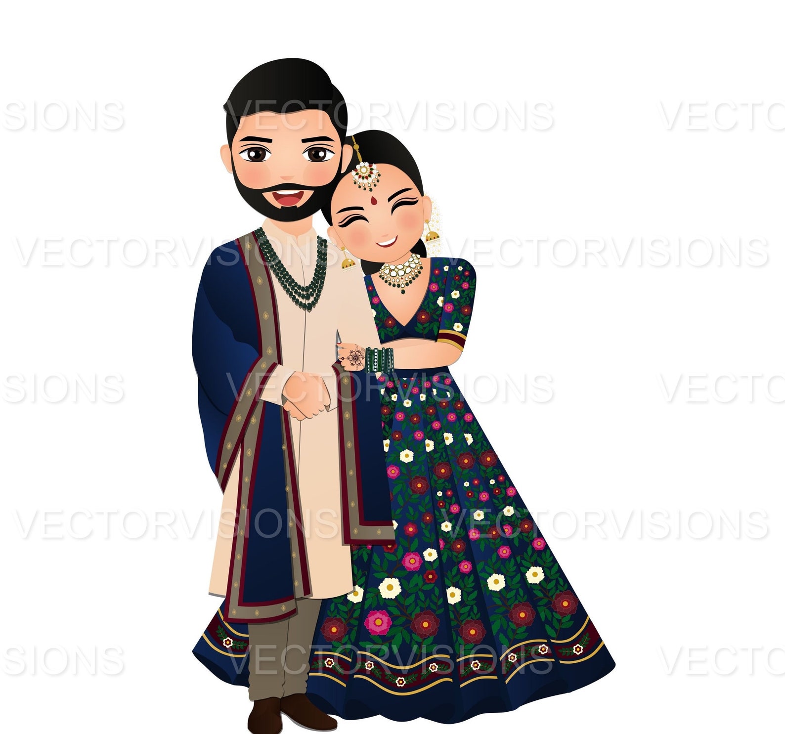 Indian Couple Clipart, Indian Wedding Clipart, Indian Couple Clipart ...