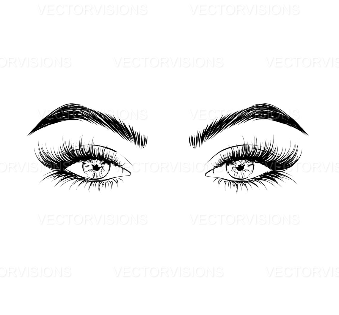 Eyes Svg, Lashes Svg, Brows Svg, Makeup Svg, Liner Svg, Silhouette Svg ...
