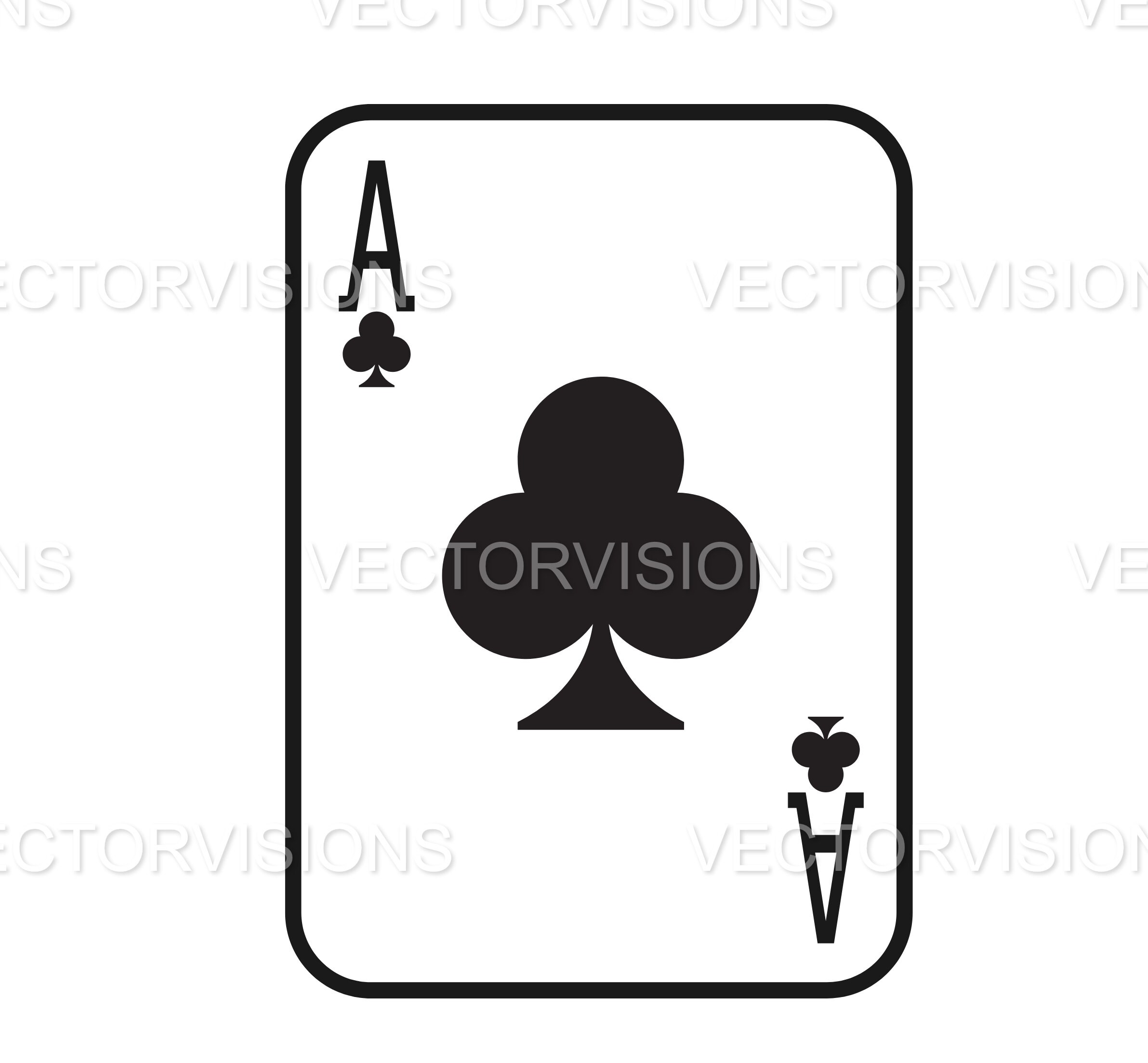 Ace of Clubs Svg, Cards Svg, Vector Cut File for Cricut,cricut ...