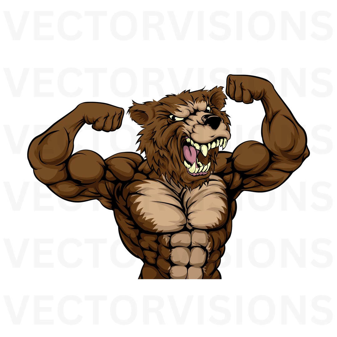 Wild Wolf Clipart, Muscular Wolf Clipart, Wolf With Muscle, Wolf ...
