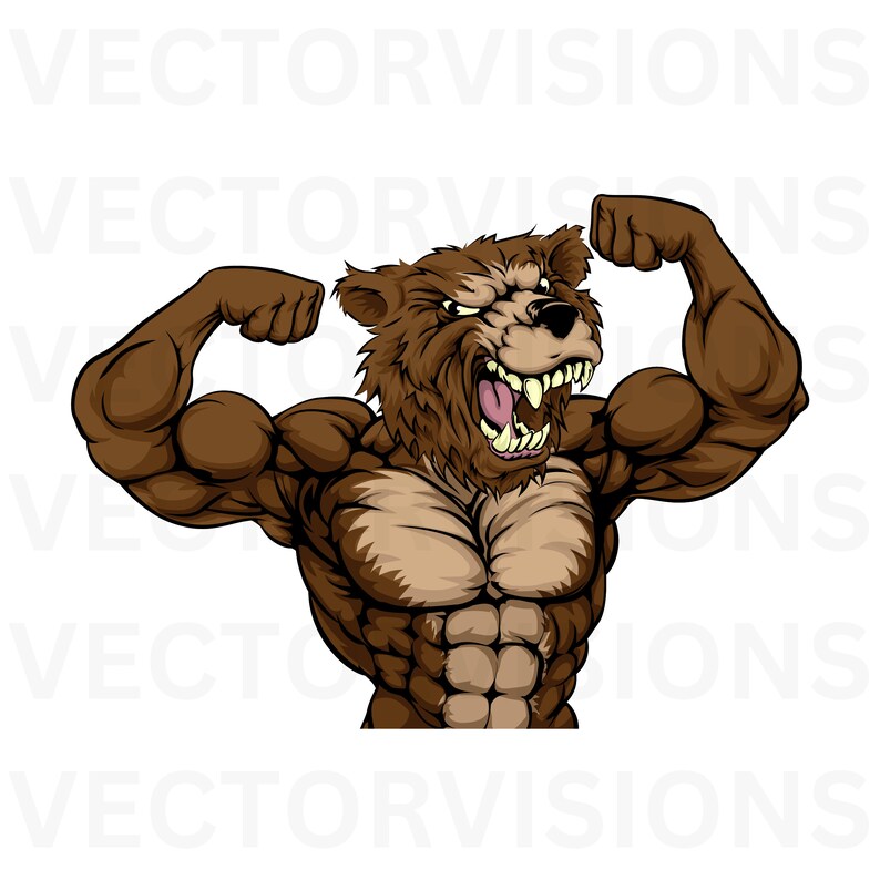 Wild Wolf Clipart, Muscular Wolf Clipart, Wolf With Muscle, Wolf ...