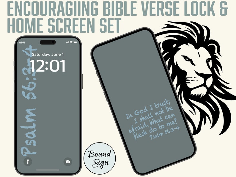 Encouraging Bible Verse Phone Wallpaper Set Psalm 56:3-4 Lock Screen ...