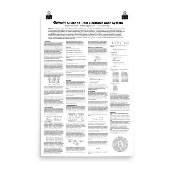 Bitcoin White Paper Poster - Etsy