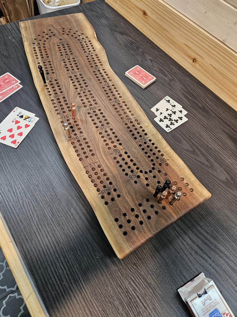 GIANT Walnut Cribbage Board - Etsy