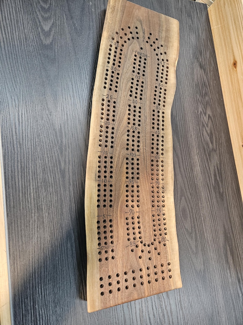 GIANT Walnut Cribbage Board - Etsy