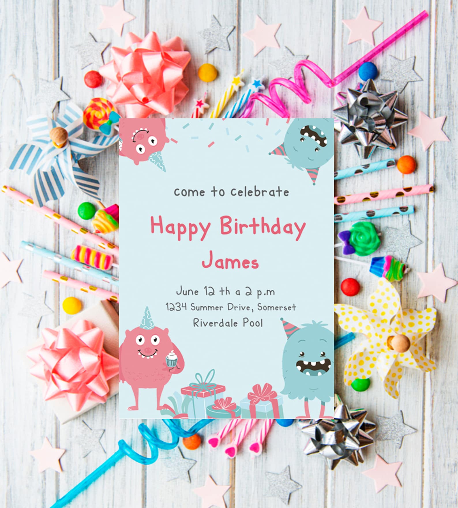 Children's Party Invitations, Printable Invitations, Kids Birthday ...