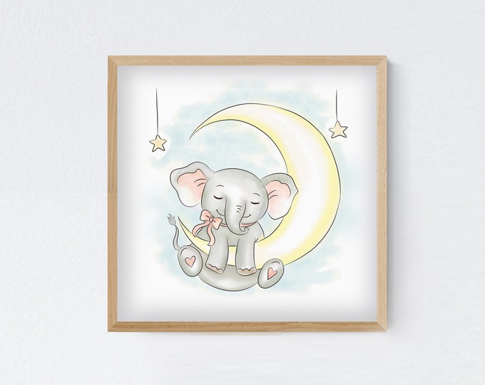 Kinderbild Elefant - hochwertiger Kunstdruck - Kinderzimmerbild ...