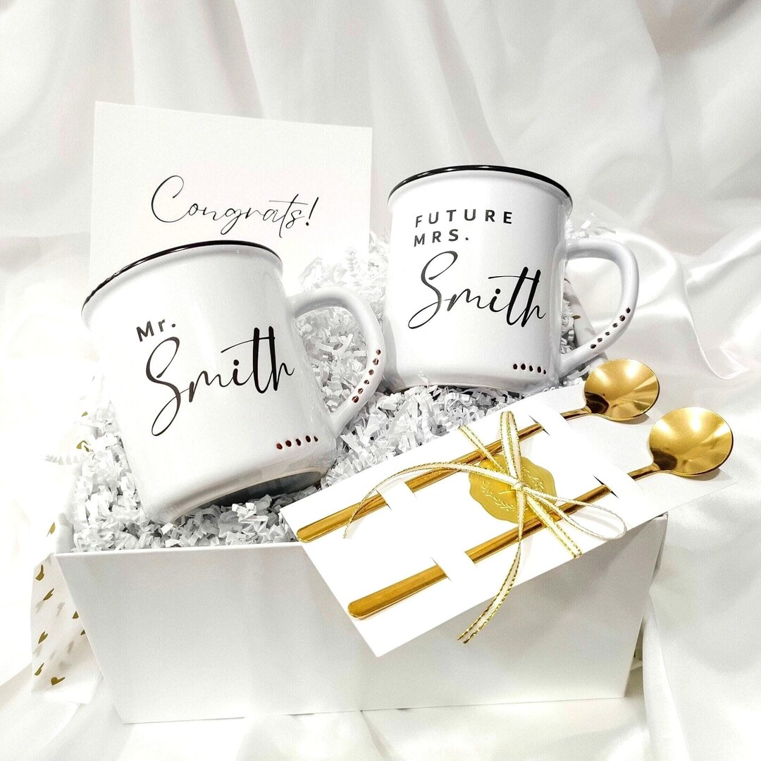 Chic Engagement Gift for Newly Engaged Couple, Personalized Mug Gifts ...