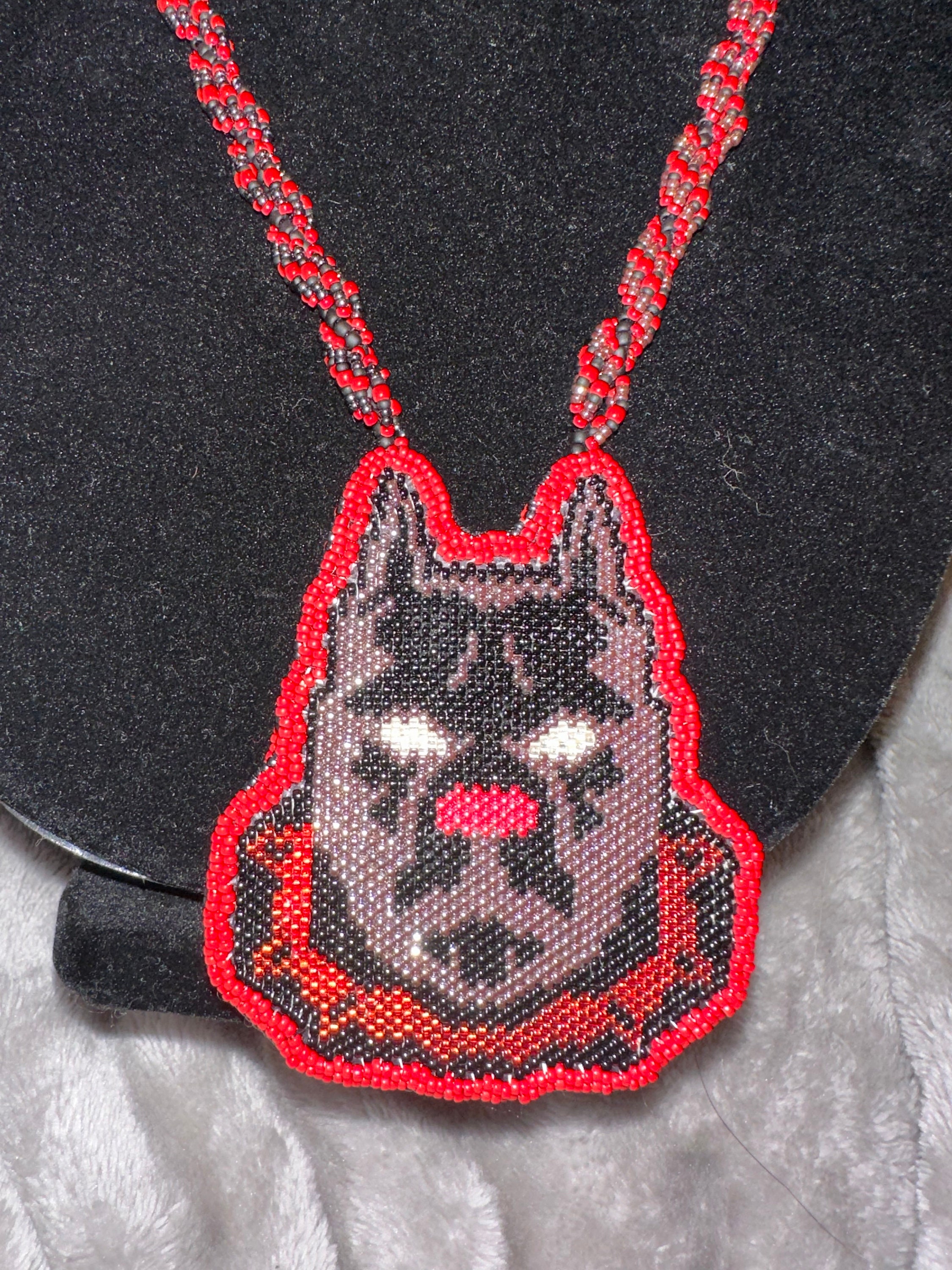 Beaded Bulldog Medallion Necklace - Etsy