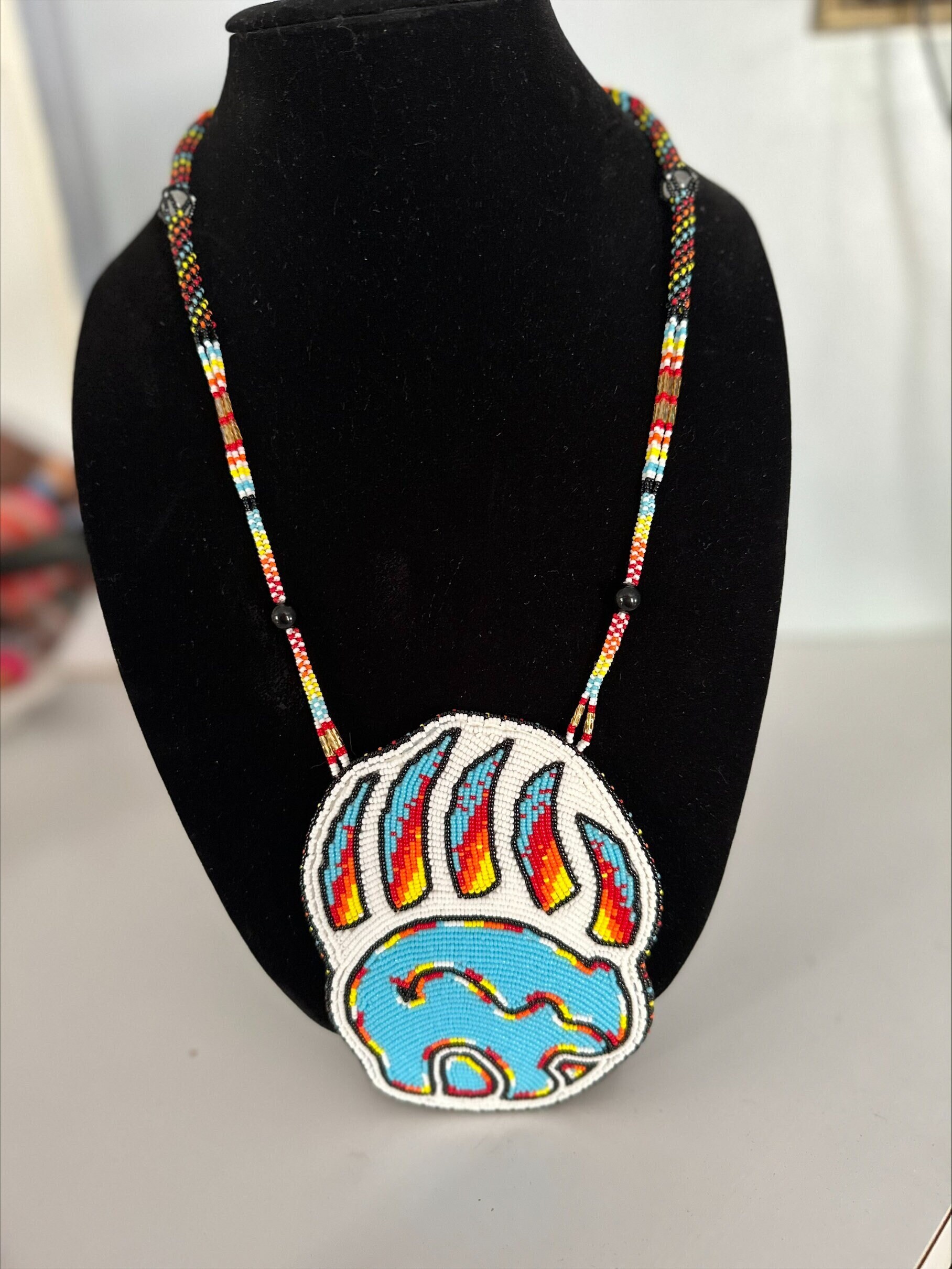 Bear Claw Beaded Native Style Medallion - Etsy