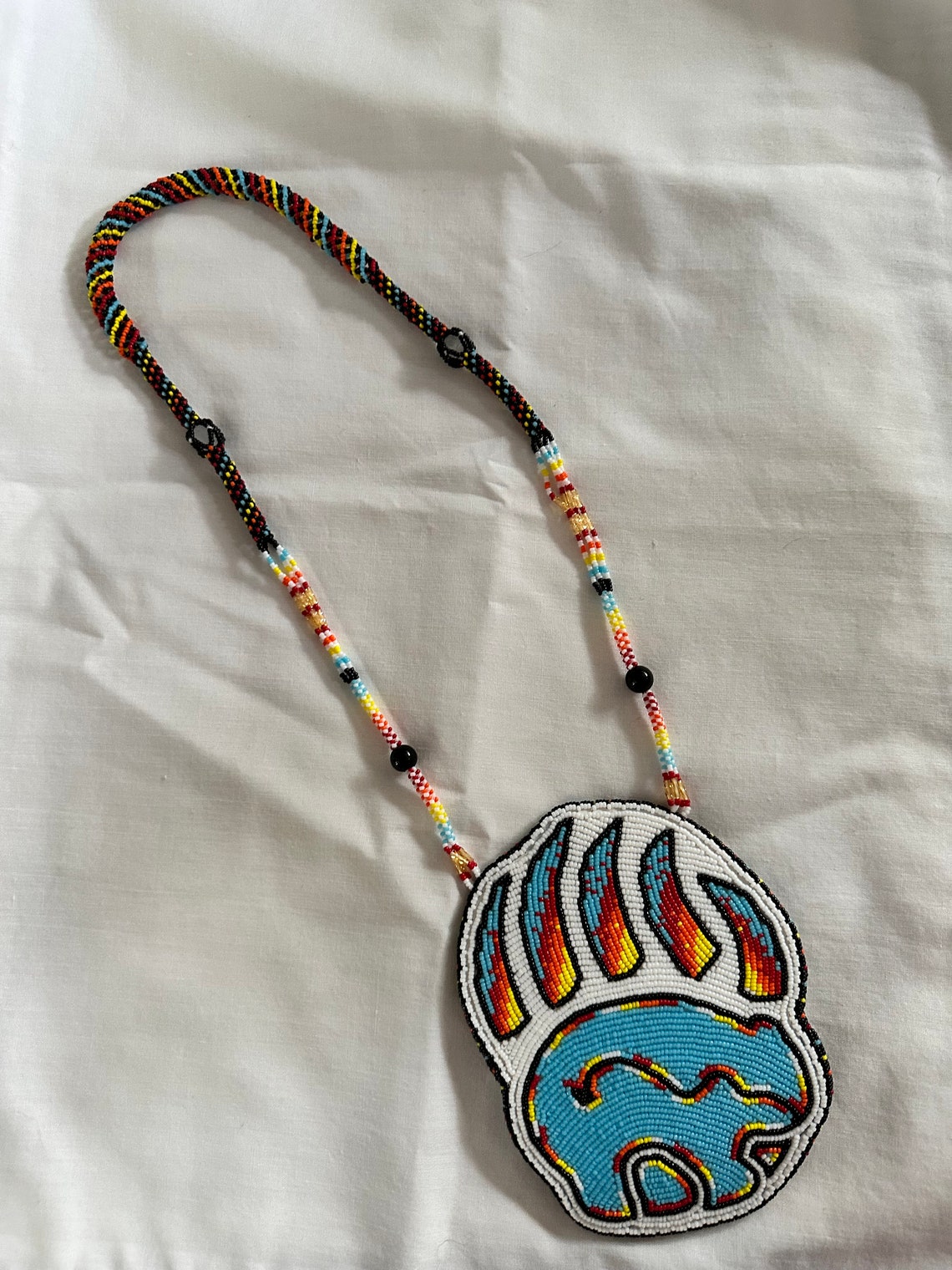 Bear Claw Beaded Native Style Medallion - Etsy
