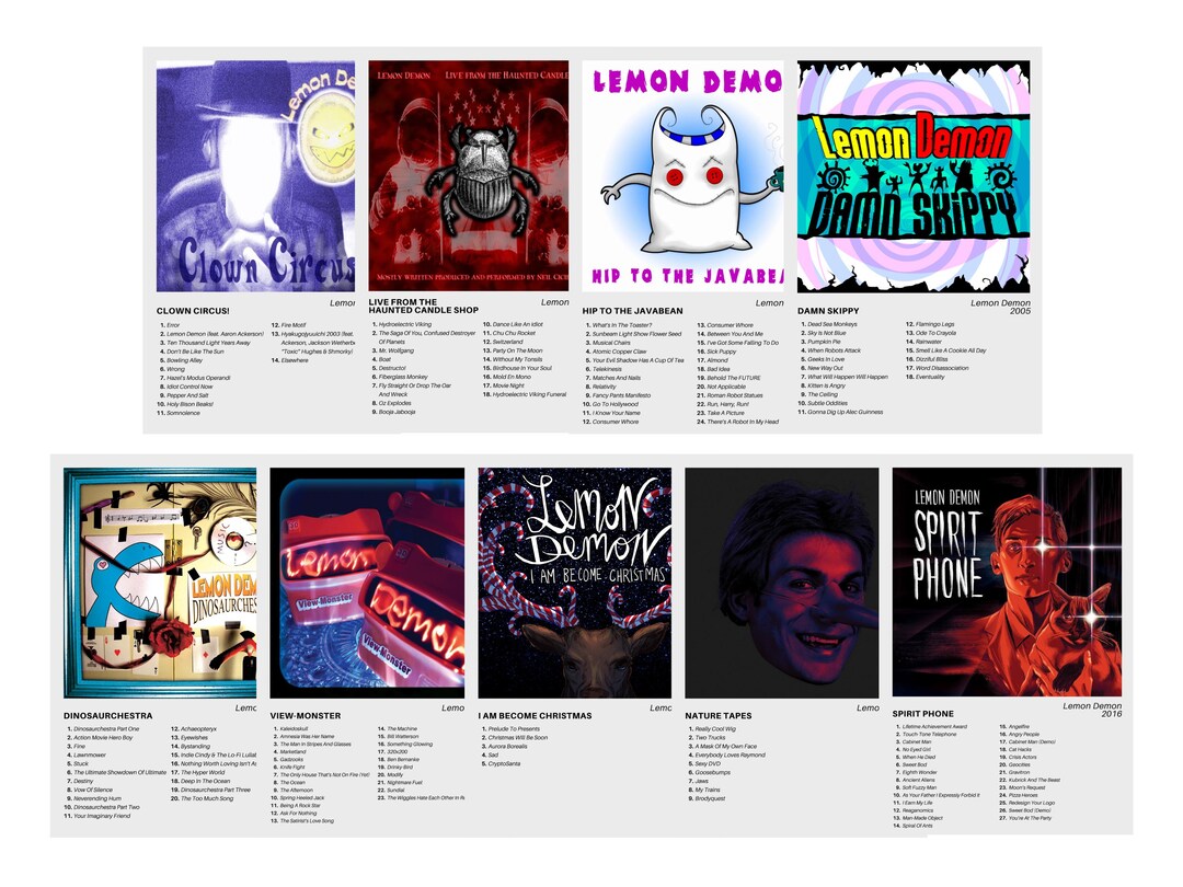 Lemon Demon Set of 9 Digital Download Prints the Full Discography ...