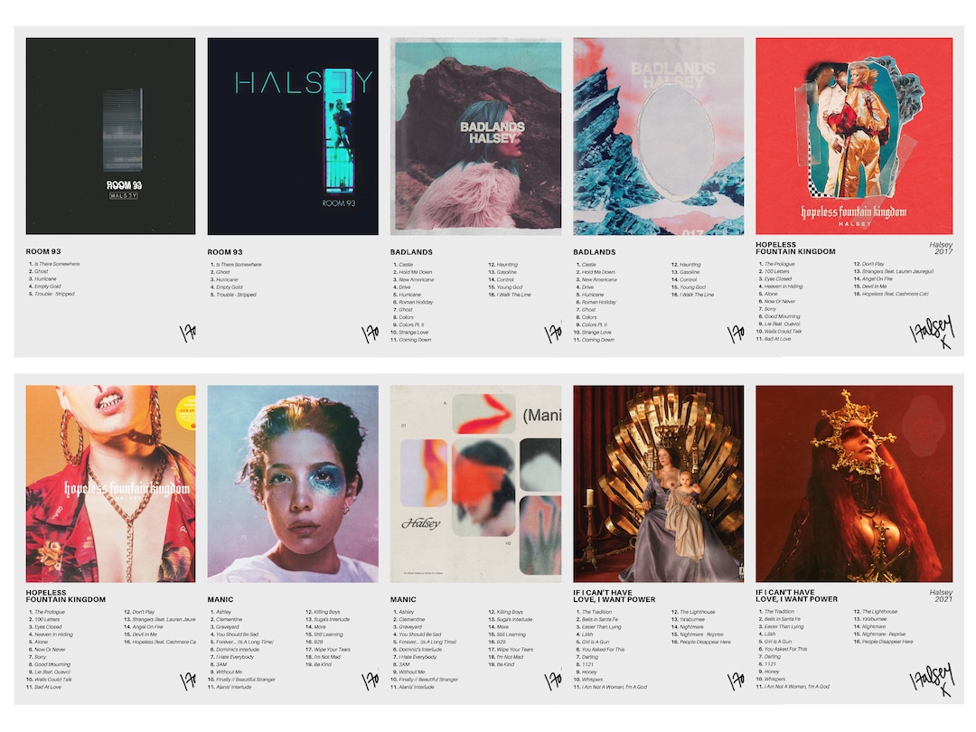 Halsey Set of 10 Digital Download Prints the Full Discography Alternate ...