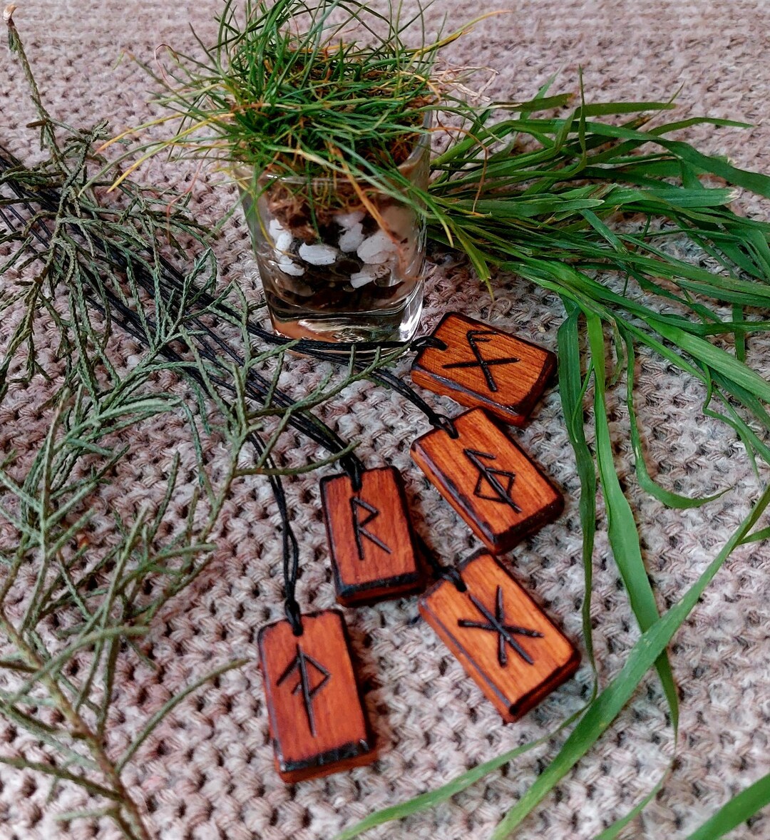 Viking Runes Necklace Norse Runes Symbols for Success Viking - Etsy