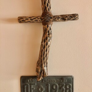 19” Large Cholla Cactus Wood Cross /santa Fe Desert Rustic Religious ...