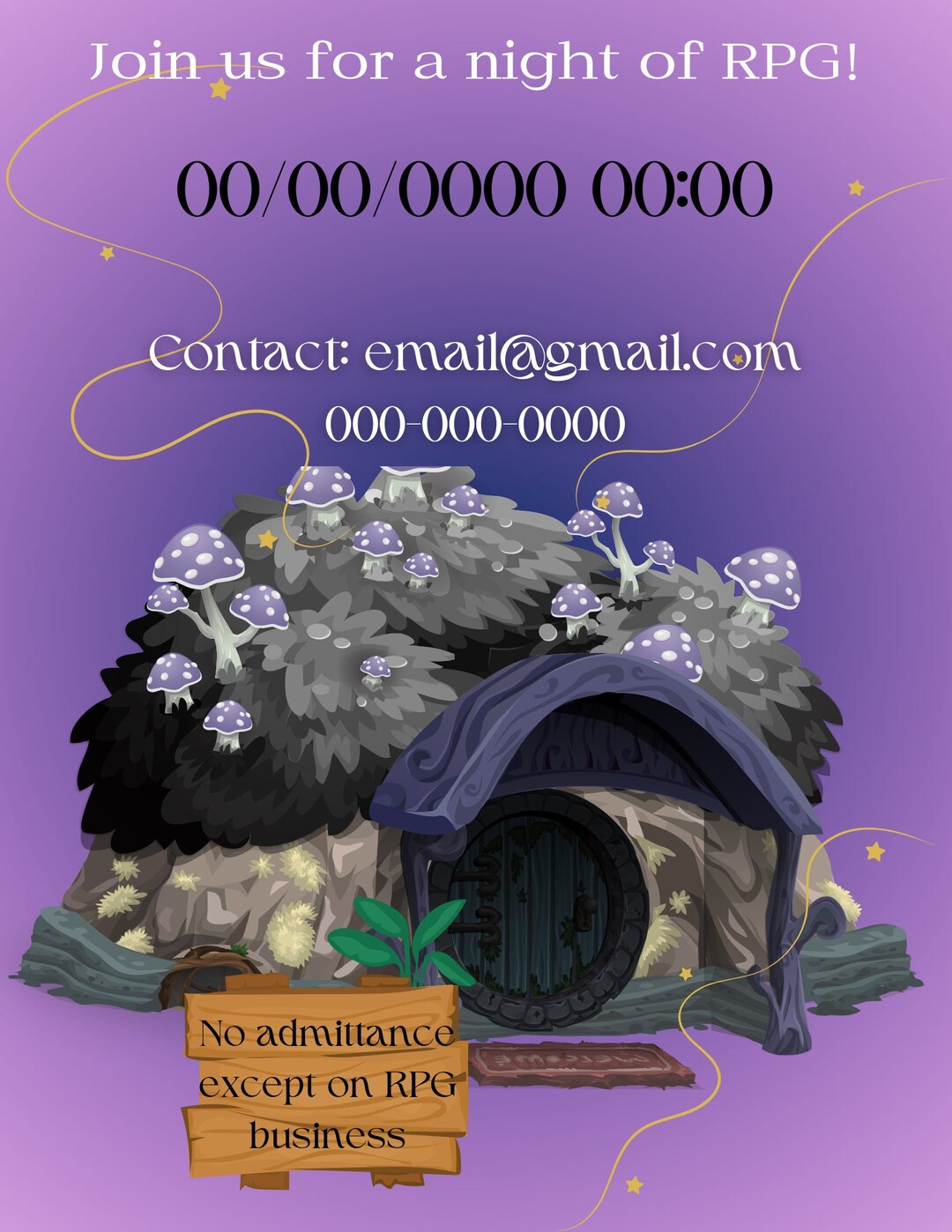 RPG Invitation Dnd Sign up Dungeons and Dragons Flyer Event Flyer ...