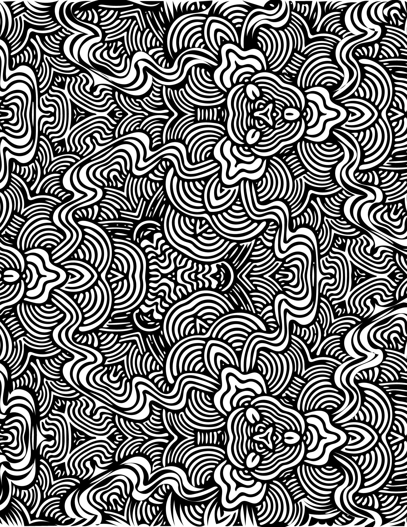 Adult Coloring Page Digital Printable Detailed Drawing for Teens ...