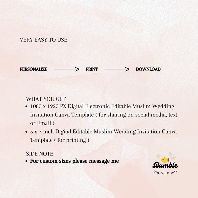 Editable Muslim Wedding Invitation, Muslim Invitation, Islamic Wedding ...