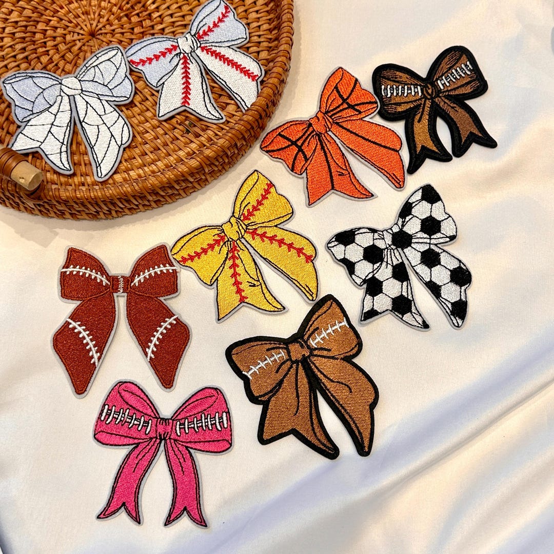 DIY Beautiful Butterfly Patch,sports Bow Patch,sports Bows,football ...