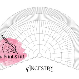 9 Generation Fan Chart, Print & Fill, Digital Printable Fan Chart ...