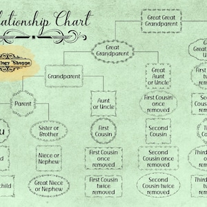 Genealogy Cousin Chart, Cousin Finder, Family Relationships, DNA Cousin ...