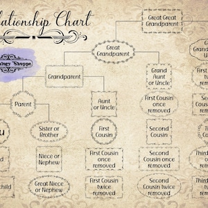 Genealogy Cousin Chart, Cousin Finder, Family Relationships, DNA Cousin ...