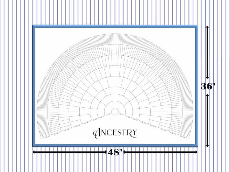 9 Generation Fan Chart, Print & Fill, Digital Printable Fan Chart ...