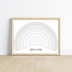 9 Generation Fan Chart, Print & Fill, Digital Printable Fan Chart ...