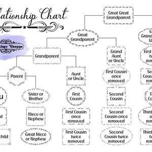 Genealogy Cousin Chart, Cousin Finder, Family Relationships, DNA Cousin ...