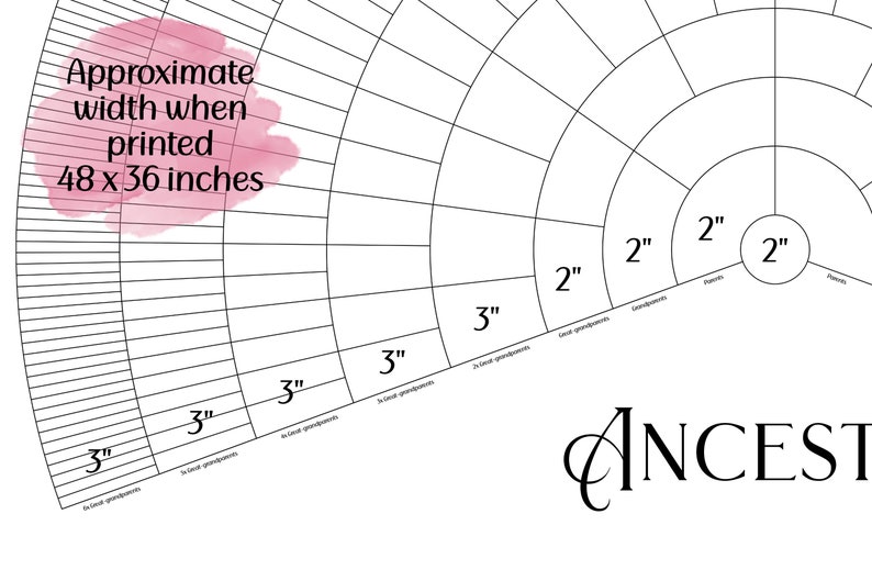 9 Generation Fan Chart, Print & Fill, Digital Printable Fan Chart ...